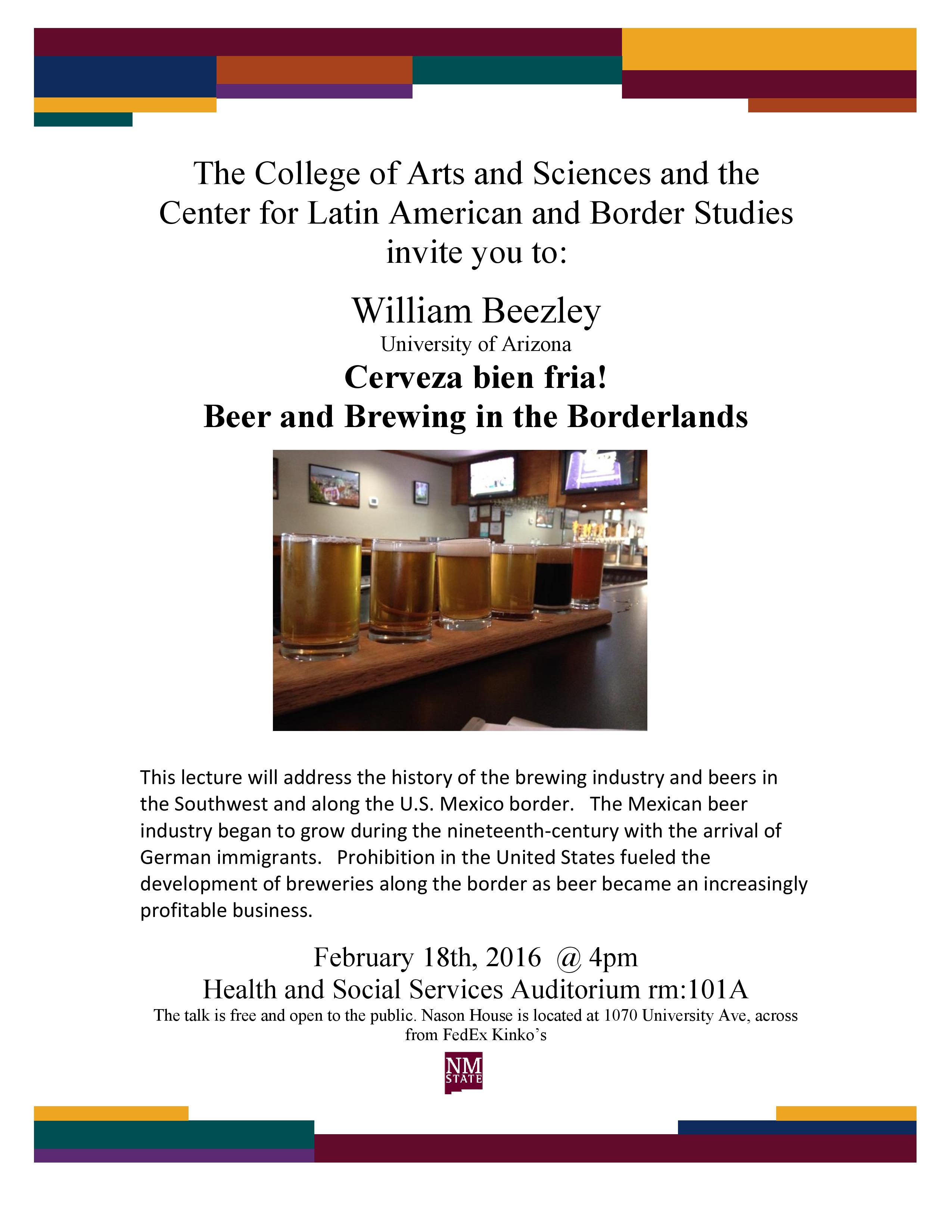 Public Lecture: Bill Beezley at NMSU | Borderlands History